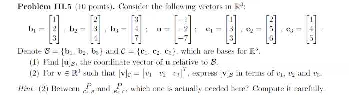 Solved Problem III.5 (10 points). Consider the following | Chegg.com