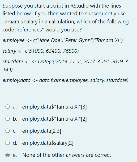 Solved Suppose you start a script in RStudio with the lines | Chegg.com