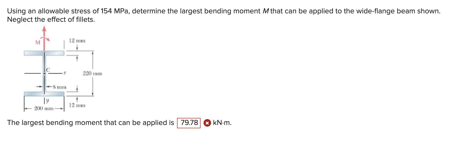 Solved Using an allowable stress of 154 ﻿MPa , ﻿determine | Chegg.com