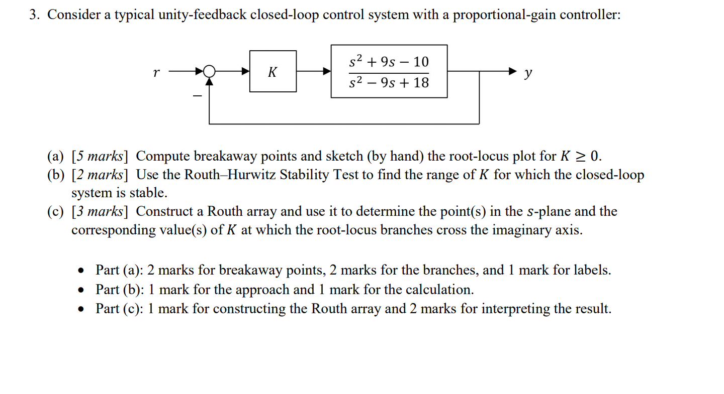 Solved 3. Consider a typical unity-feedback closed-loop | Chegg.com