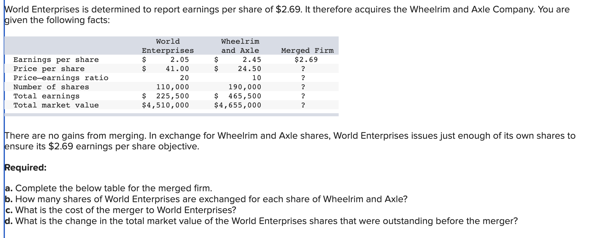 Solved World Enterprises is determined to report earnings | Chegg.com