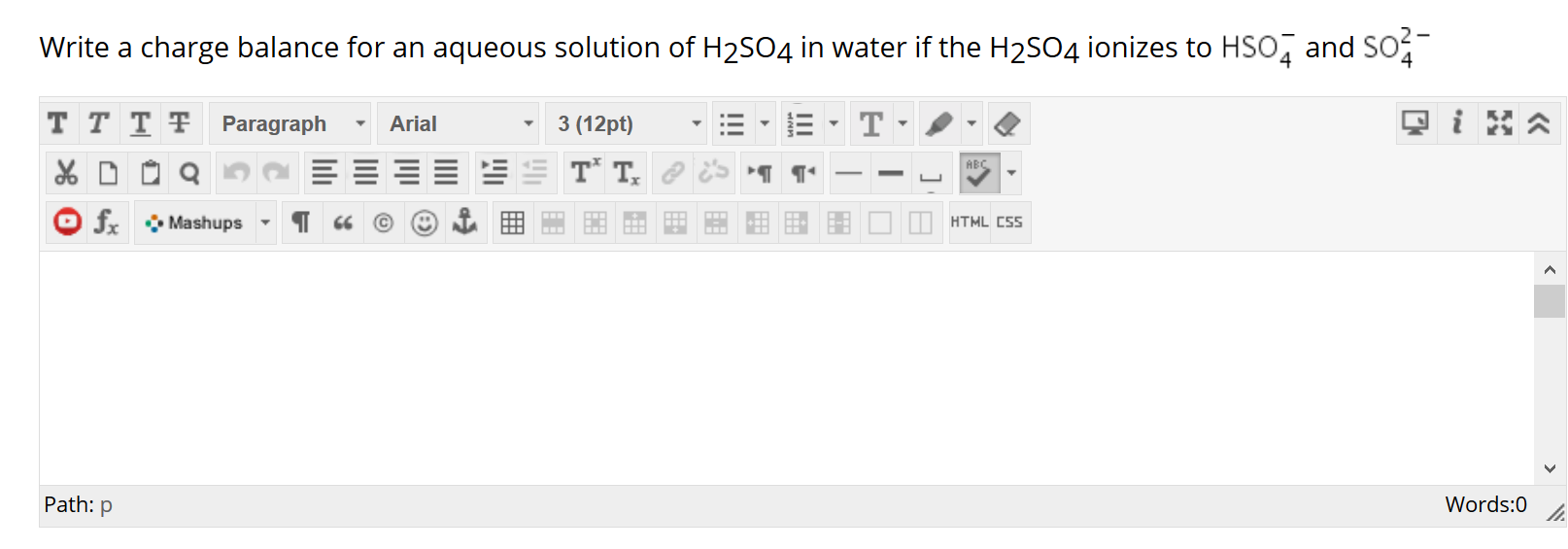 Solved Write a charge balance for an aqueous solution of | Chegg.com