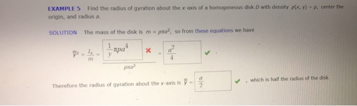 Solved EXAMPLE 5 Find the radius of gyration about the | Chegg.com Solved EXAMPLE 5 Find the radius of gyration about the | Chegg.com