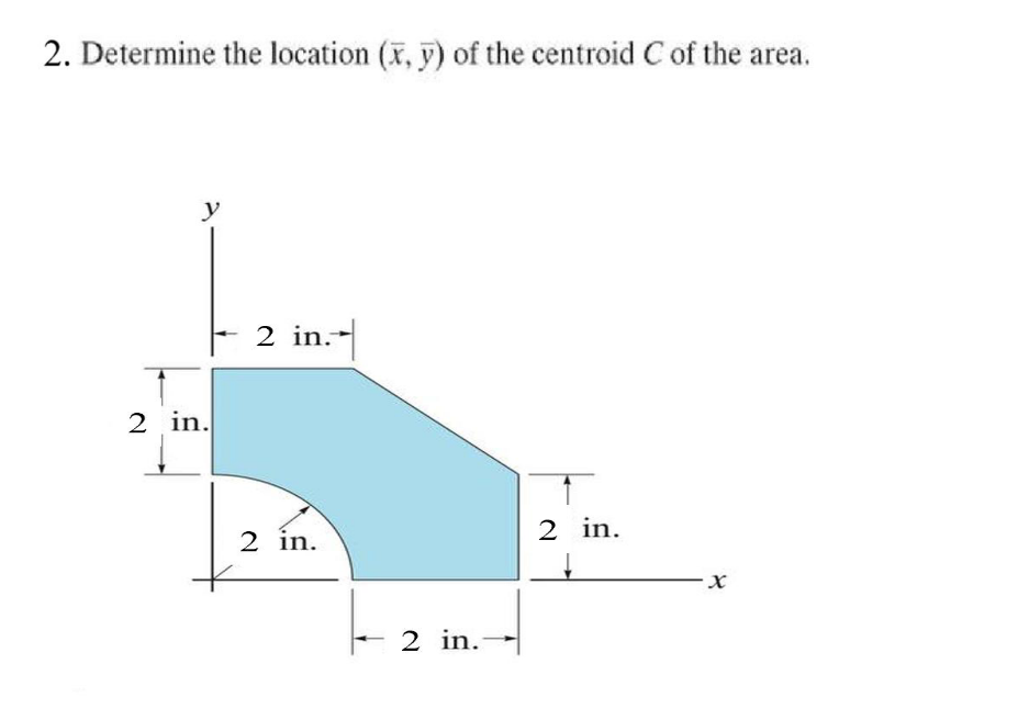 Solved 2. Determine the location \\( (\\bar{x}, \\bar{y}) | Chegg.com
