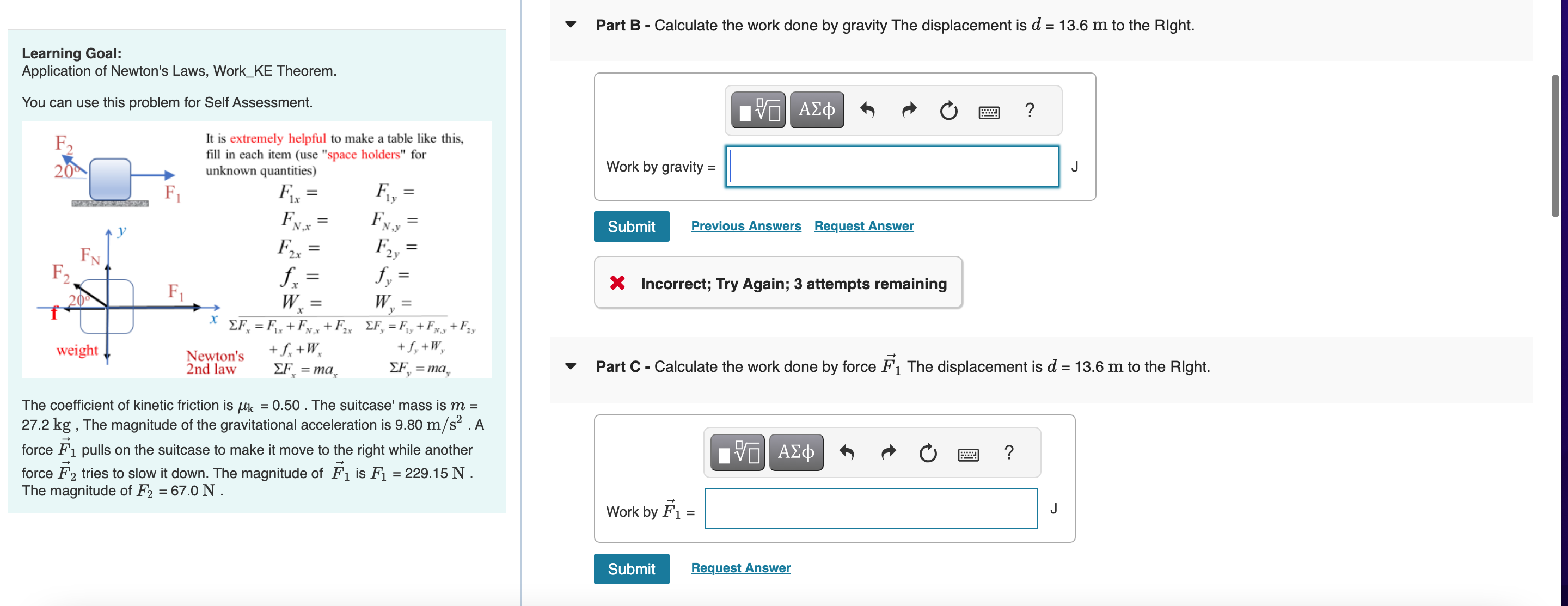 Solved Learning Goal: Application of Newton's Laws, Work_KE | Chegg.com