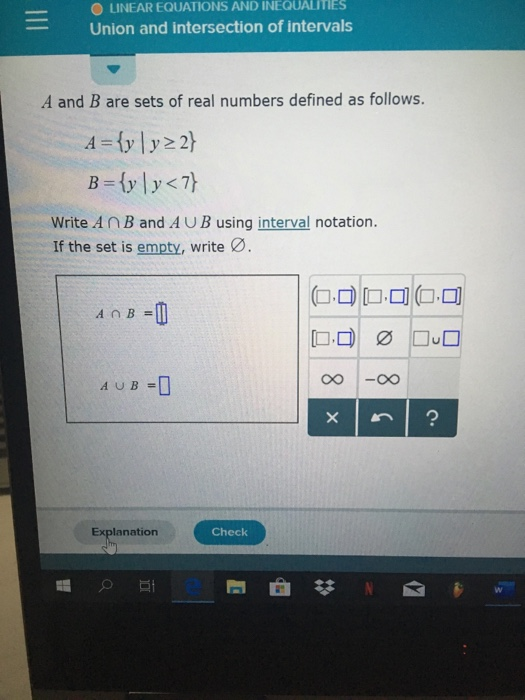 Solved LINEAR EQUATIONS AND INEQUALITIES Union and | Chegg.com