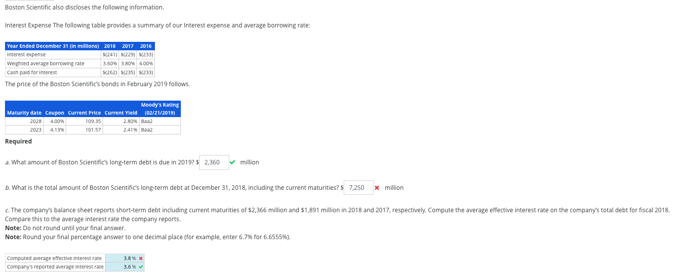 Interpreting Debt Footnotes on Interest Rates and | Chegg.com