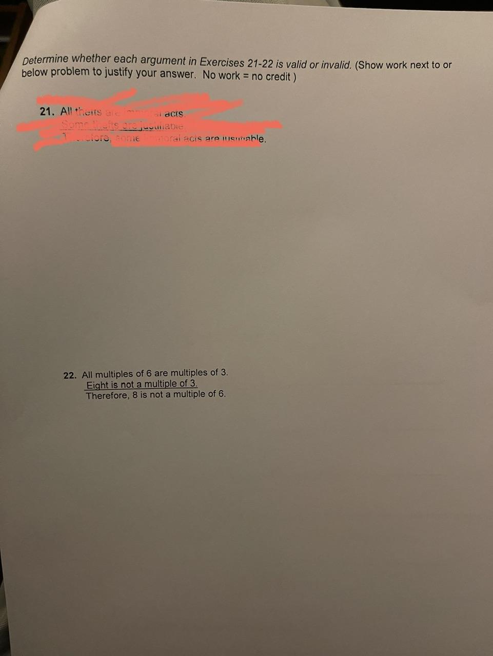 Solved Determine whether each argument in Exercises 21-22 is | Chegg.com