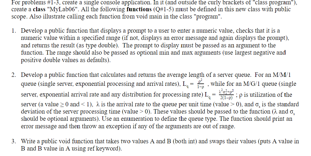 For problems #1-3, create a single console | Chegg.com