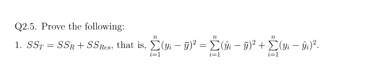 Solved SST=SSR+SSRes , that is, | Chegg.com