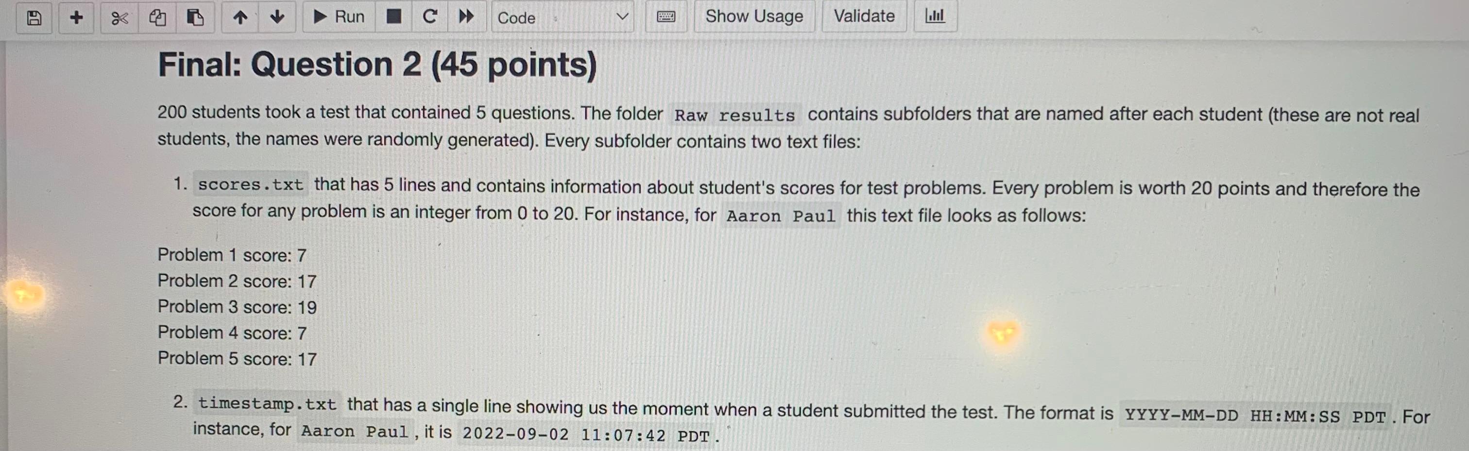 200 students took a test that contained 5 questions. | Chegg.com