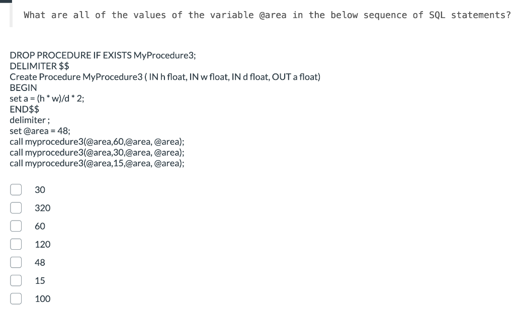 Solved What are all the values of variable @answer after | Chegg.com