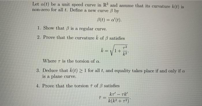 Solved Differential geometry solve part 4 in steps I need | Chegg.com