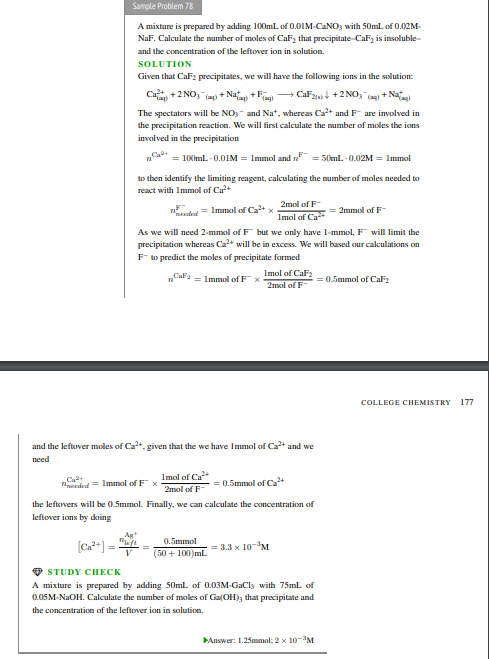 Solved Show how to get the answer of 1.25mmol; 2 × 10−3M | Chegg.com