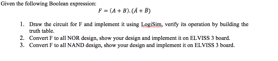 Solved Given the following Boolean expression: | Chegg.com