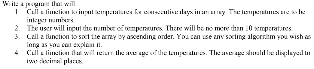 Solved Write a program that will: 1. Call a function to | Chegg.com