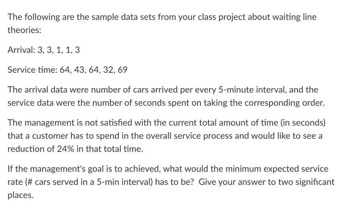 Solved The following are the sample data sets from your | Chegg.com