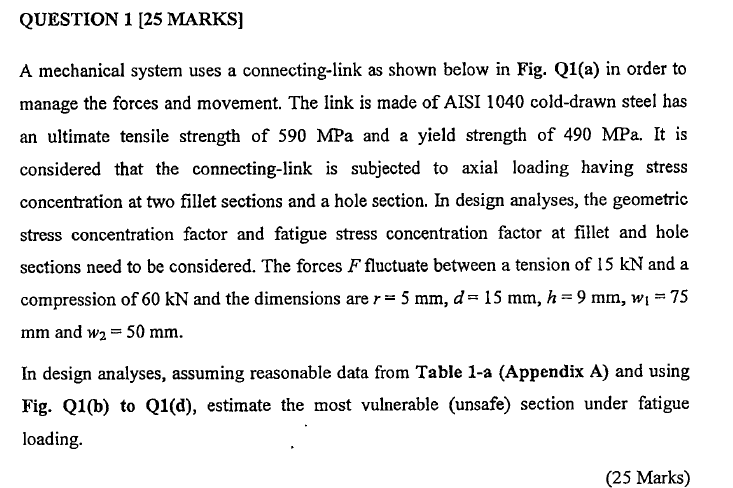 Solved QUESTION 1 [25 MARKS] A mechanical system uses a | Chegg.com