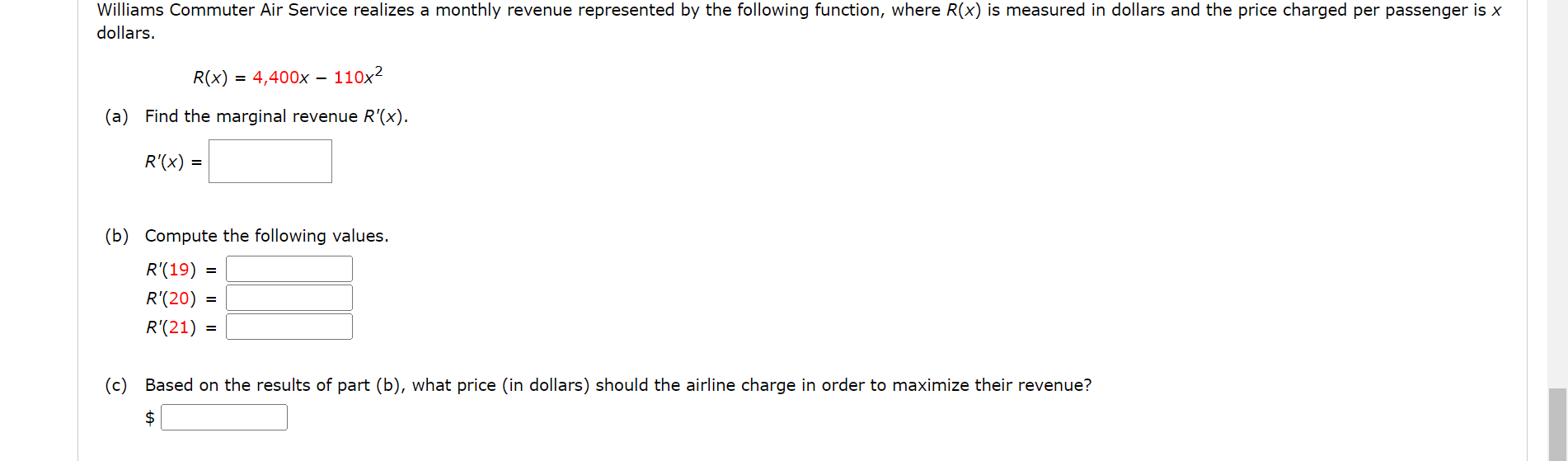 Solved Williams Commuter Air Service realizes a monthly | Chegg.com