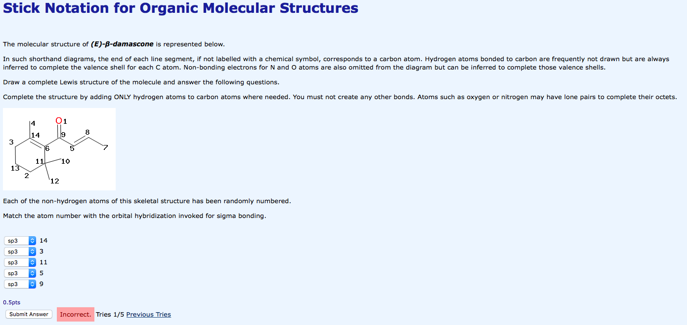 Solved Stick Notation for Organic Molecular Structures The | Chegg.com