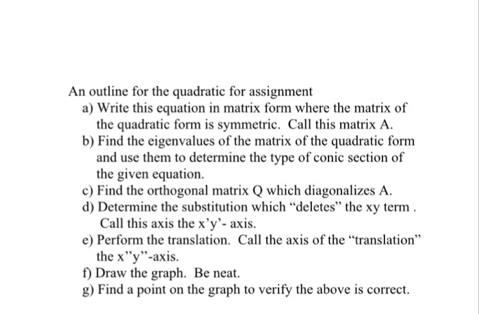 Solved An outline for the quadratic for assignment a) Write | Chegg.com