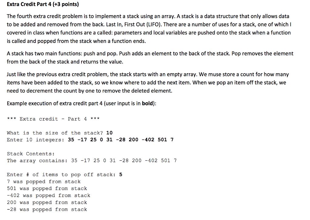 Solved Extra Credit Part 4 (+3 points) The fourth extra | Chegg.com