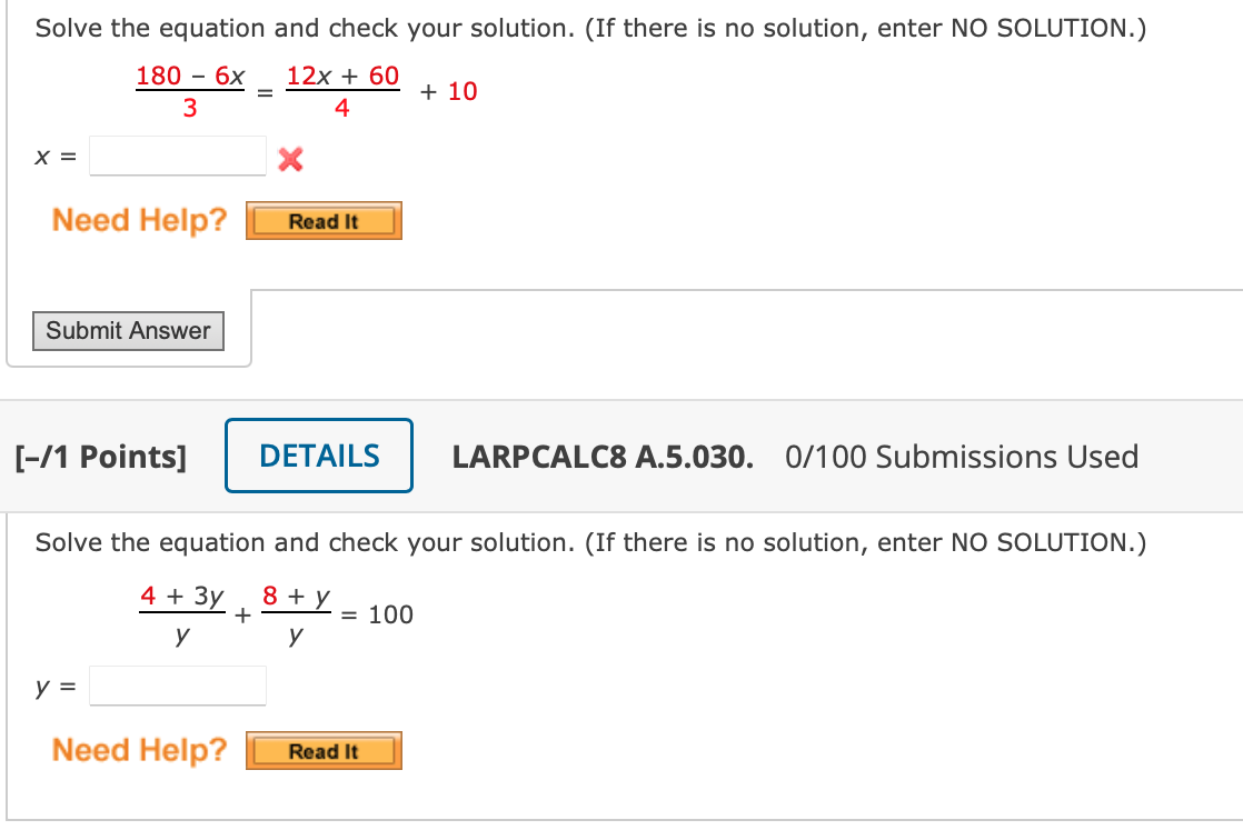 Solved Solve the equation and check your solution. (If there | Chegg.com