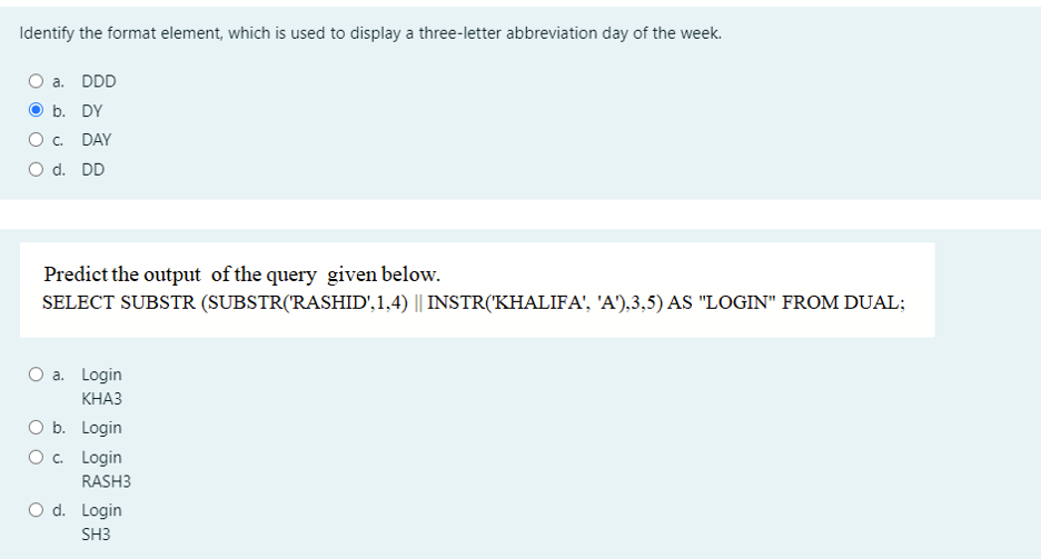 Solved Identify the format element, which is used to display | Chegg.com