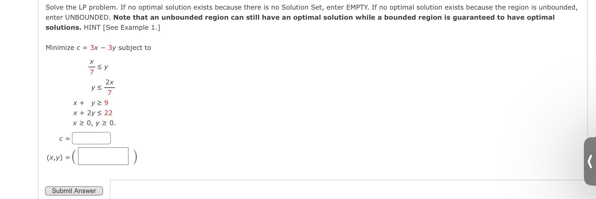 Solved Solve the LP problem. If no optimal solution exists | Chegg.com