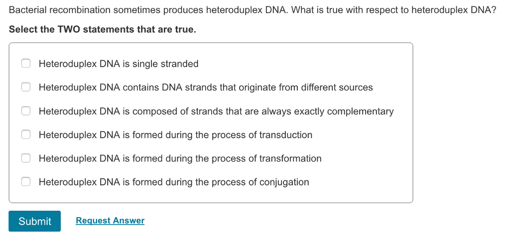 Solved Bacterial recombination sometimes produces | Chegg.com
