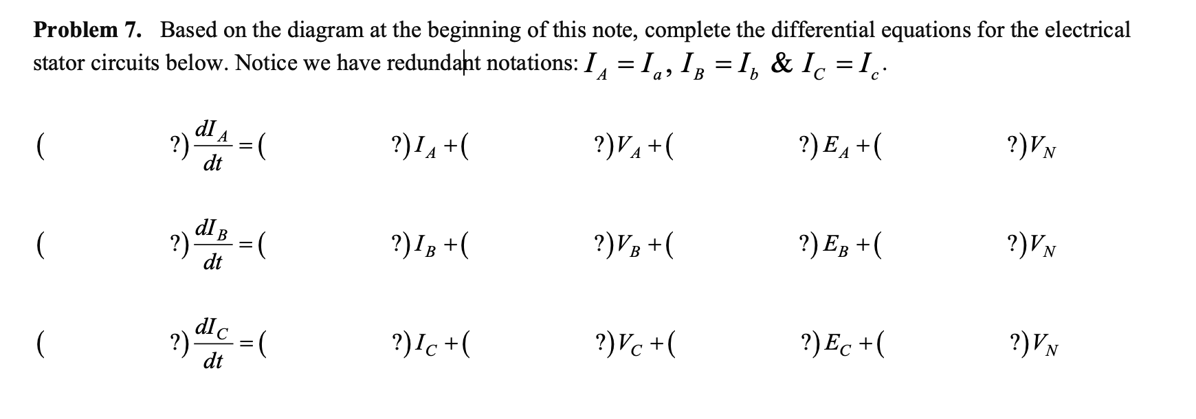 Solved 1.1 PMSM component \& math modelProblem 7. Based on | Chegg.com