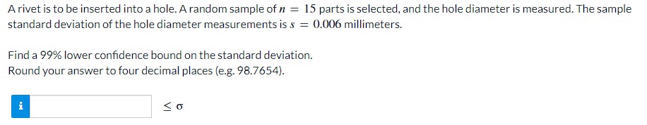 Solved A rivet is to be inserted into a hole. A random | Chegg.com