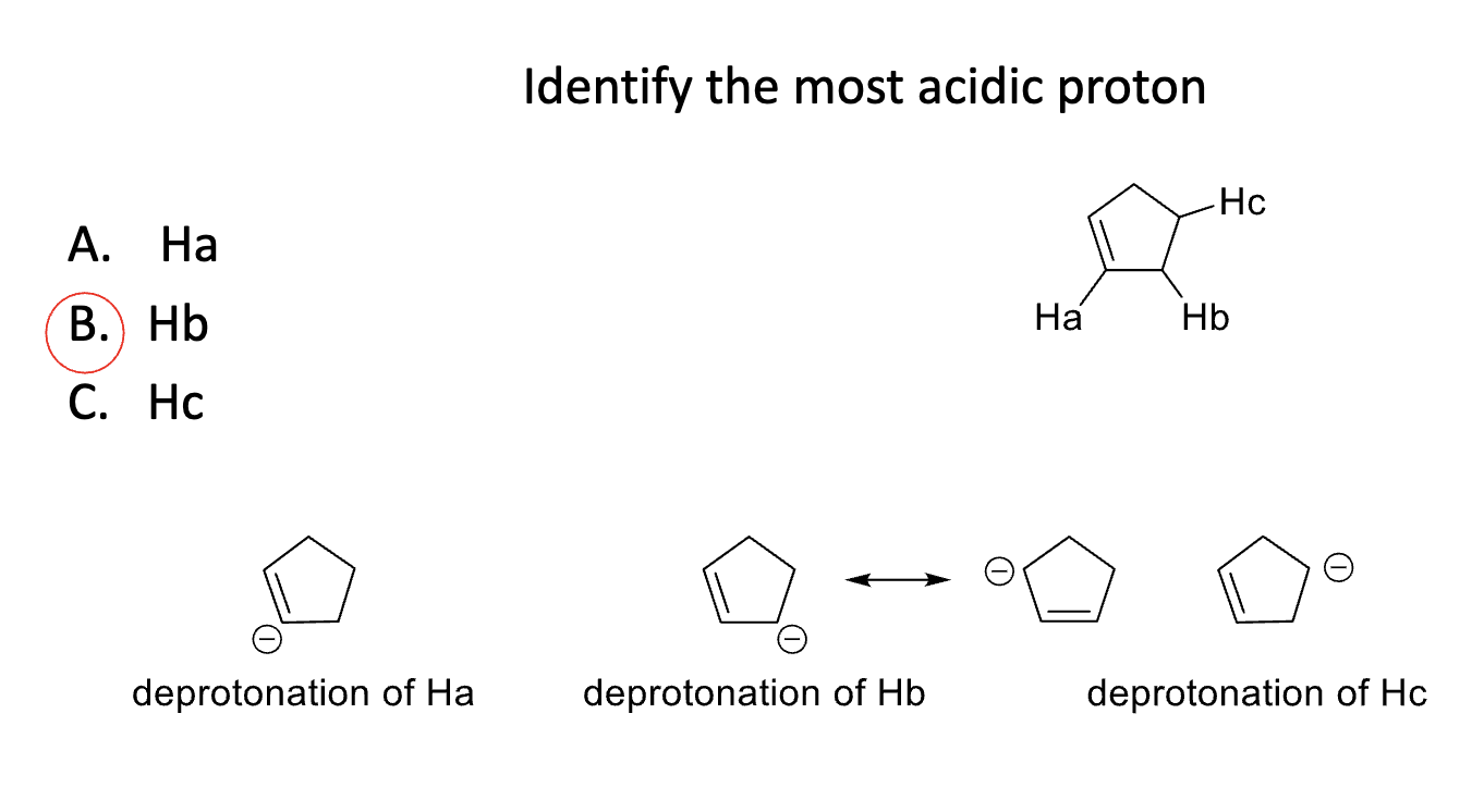 Solved Identify the most acidic protonA. ﻿HaB. ﻿HbC. | Chegg.com