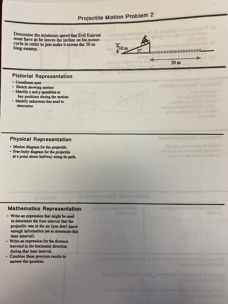 Solved Projectile Motion Problem 2 Determine the minimum | Chegg.com