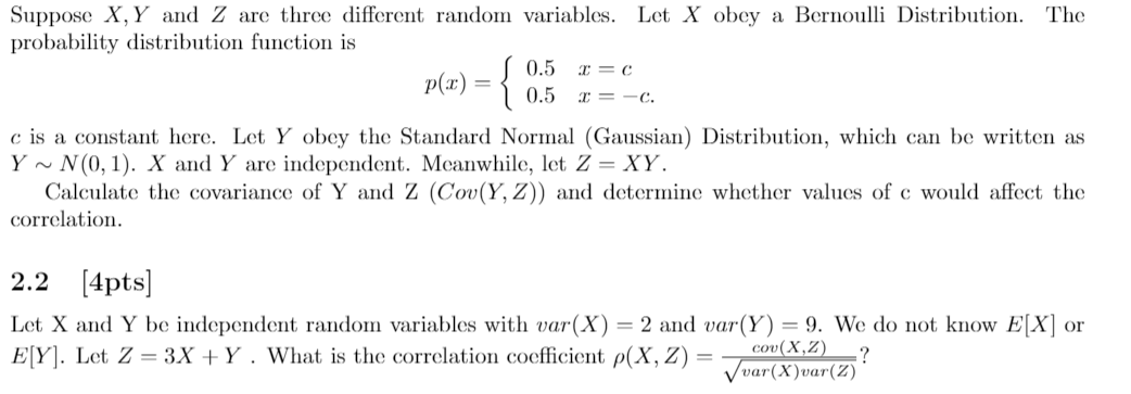 Solved Suppose X,Y and Z are three different random | Chegg.com