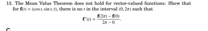 Solved 13. The Mean Value Theorem does not hold for | Chegg.com