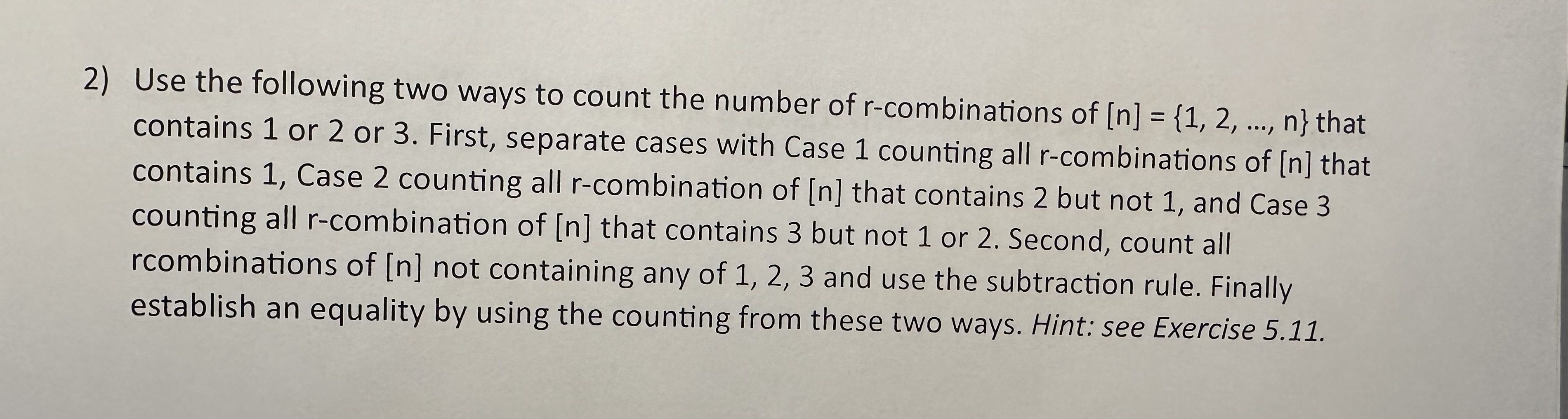 Solved 2) Use the following two ways to count the number of | Chegg.com