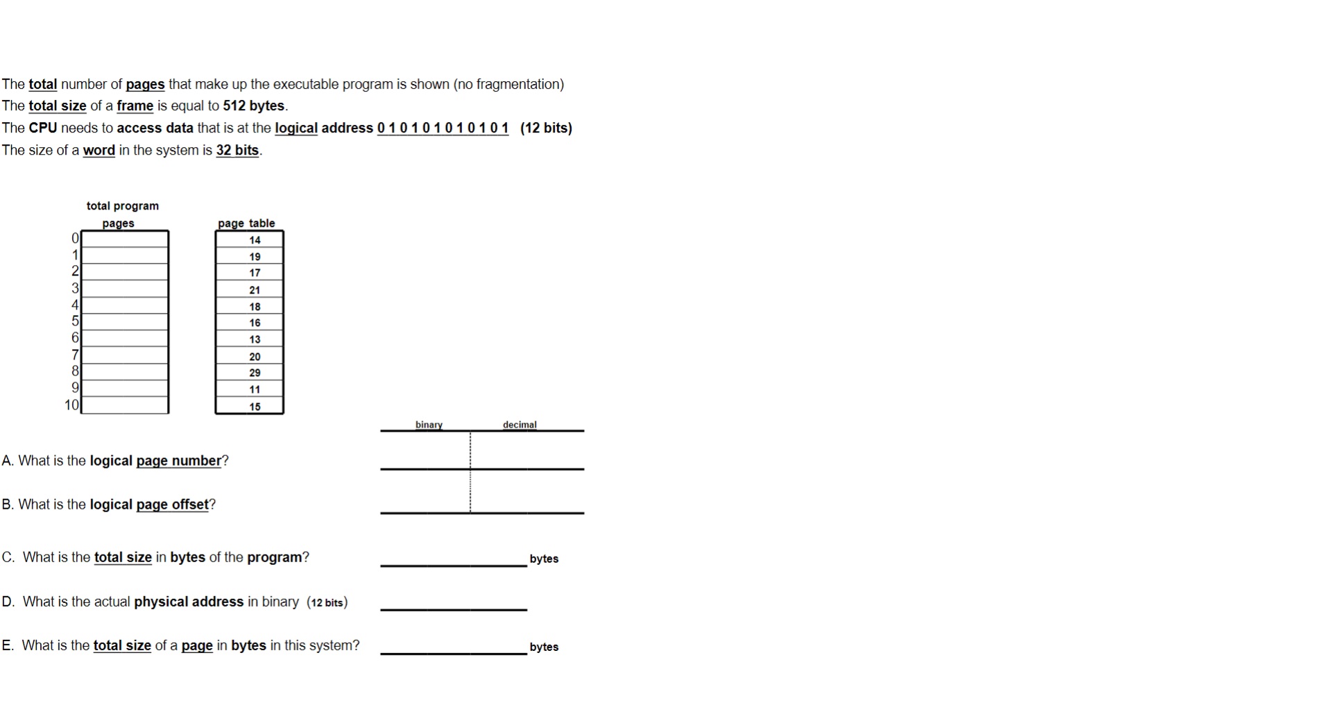 Solved The Total Number Of Pages That Make Up The Executable 1675