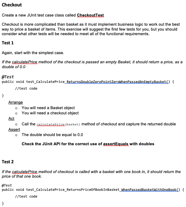 Solved Test Driven Development-JUnit This exercise will | Chegg.com