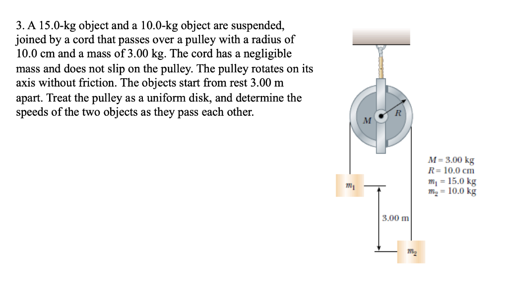 Solved 3. A 15.0-kg object and a 10.0-kg object are | Chegg.com