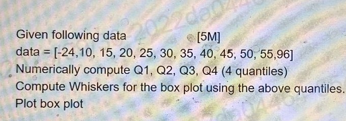 Solved Given following data [5M] Numerically compute Q1, Q2, | Chegg.com