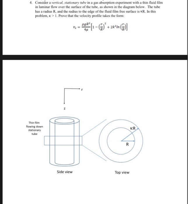 Solved 4 Consider a vertical, stationary tube in a gas | Chegg.com