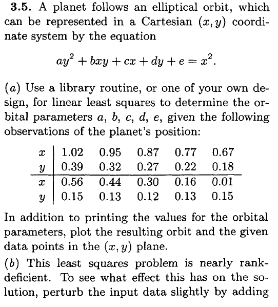 Solved 3.5. A planet follows an elliptical orbit, which can | Chegg.com