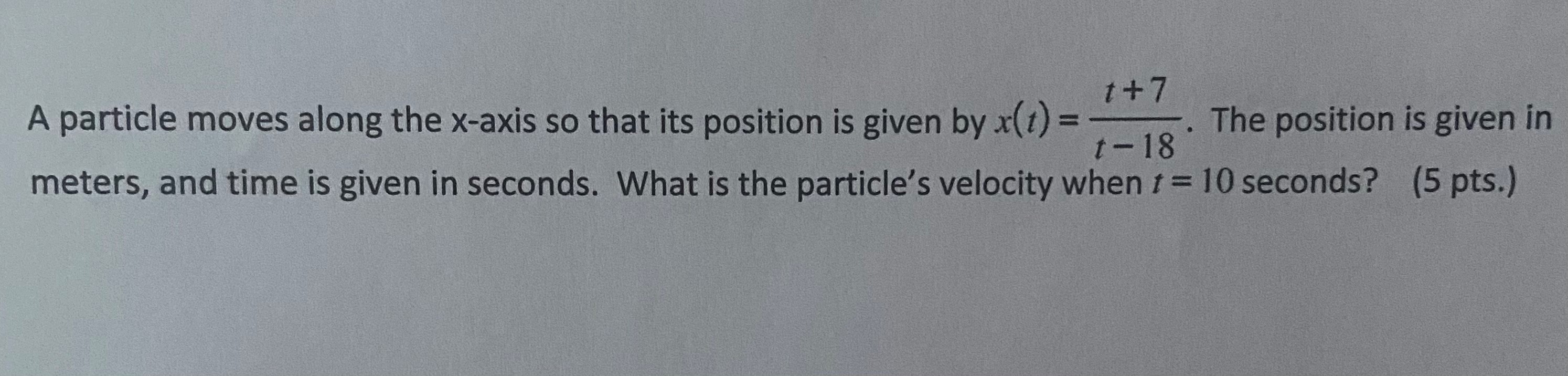 Solved A particle moves along the x-axis so that its | Chegg.com
