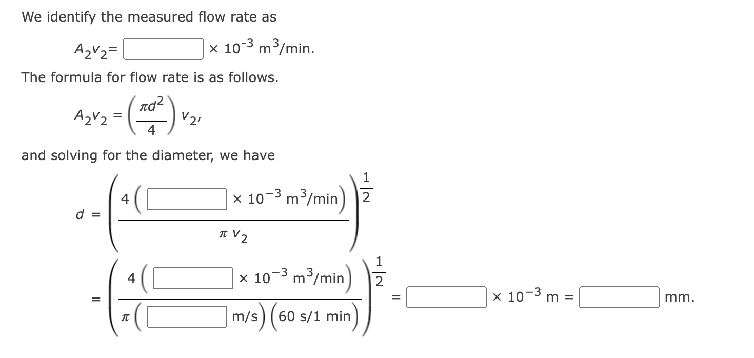 We identify the measured flow rate | Chegg.com
