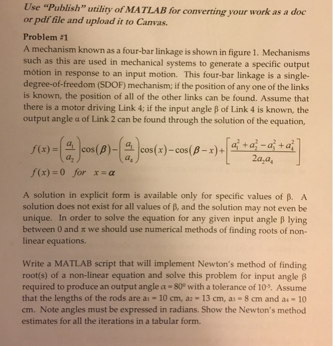Solved Use "Publish" utility of MATLAB for converting your | Chegg.com