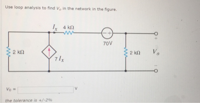 Solved Use loop analysis to find Vo in the network in the | Chegg.com