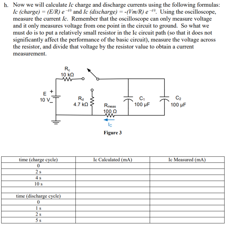 Solved h. Now we will calculate Ic charge and discharge | Chegg.com