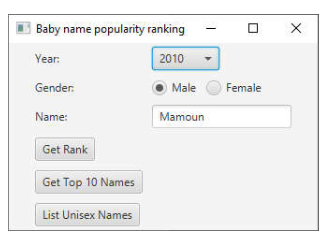 0 X Baby name popularity ranking Year: 2010 Gender | Chegg.com
