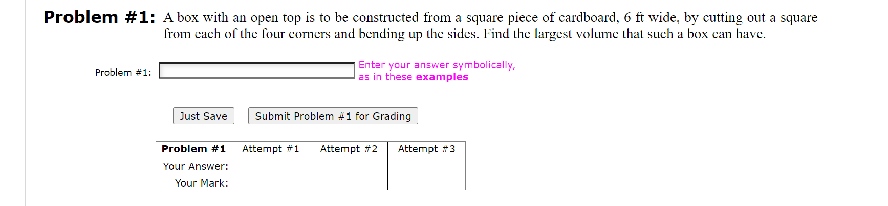 Solved Problem # 1: A box with an open top is to be | Chegg.com